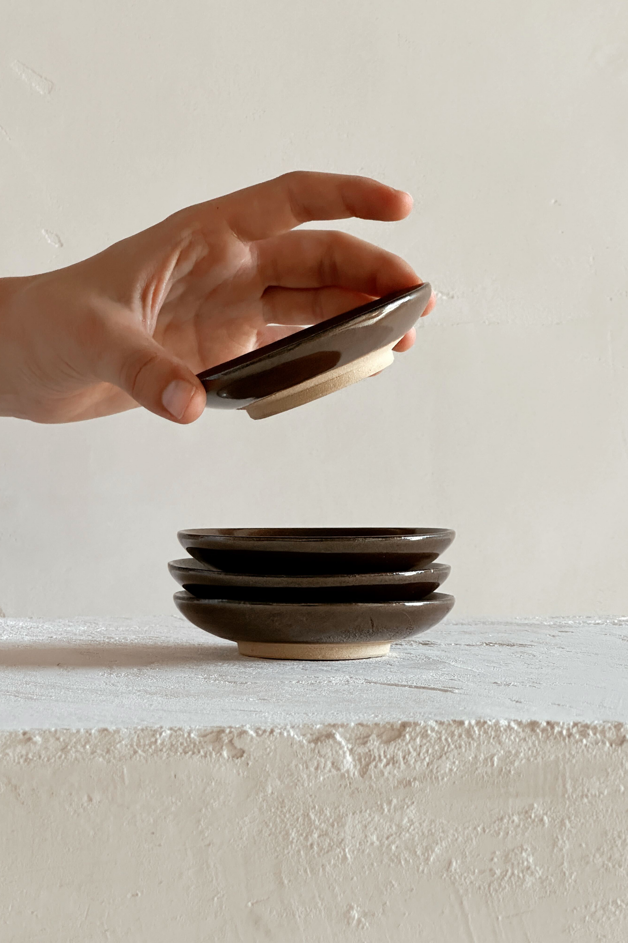 KYOTO CERAMICS | SALT DISH | Ochre and Silk